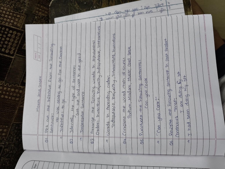 Grammar Question Paper | PDF