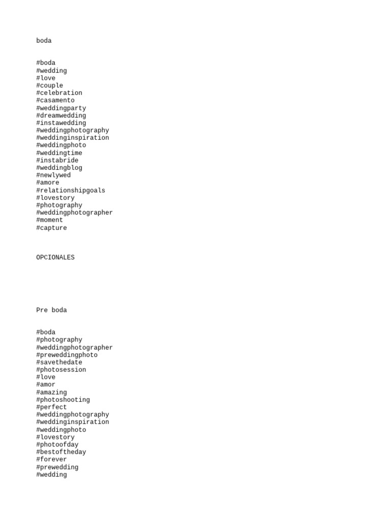Hashtag Boda | PDF