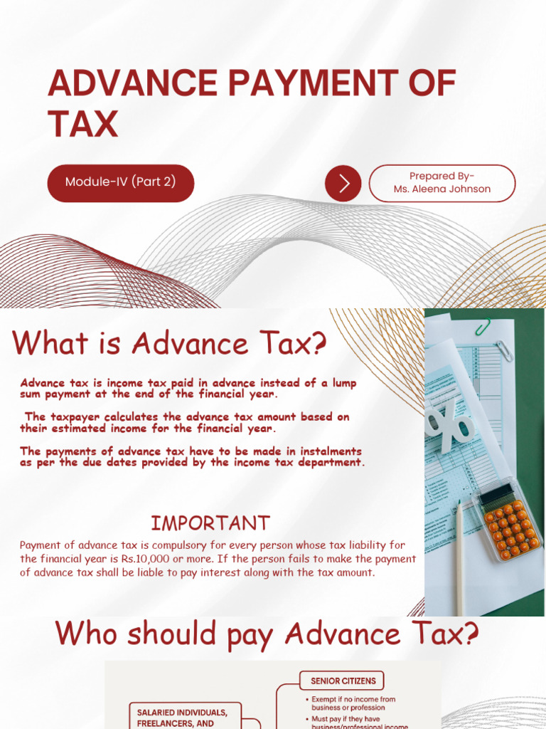 Advance Tax Payment | PDF