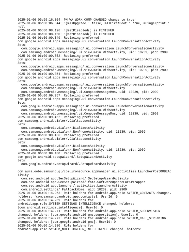 PM Debug Info | PDF | Android (Operating System) | Mobile Computers