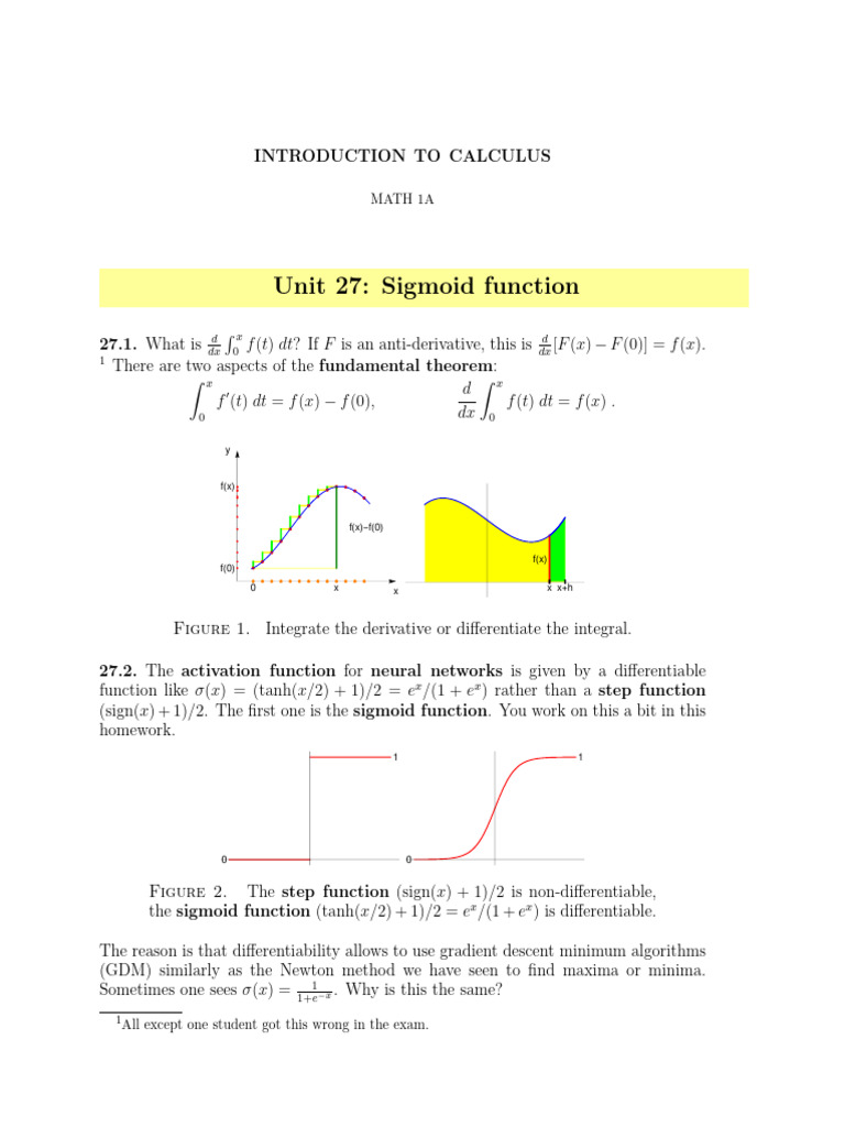 Sigmoid Harvard Math.1a Lecture27 | PDF | Function (Mathematics ...