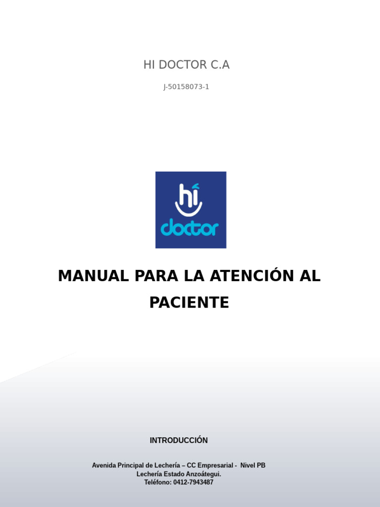 Manual de Atención Al Cliente - Hi Doctor - Listo | PDF | Calidad ...