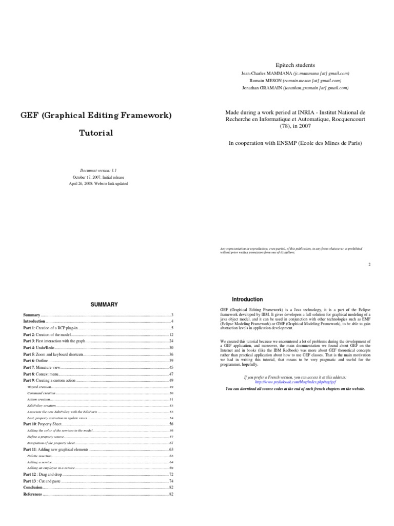 GEF (Graphical Editing Framework) Tutorial: Epitech Students | Download Free PDF | Eclipse ...
