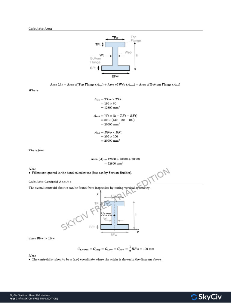 SkyCiv Section - Hand Calculations - fVY4sFzkOvBENdo8EwwJFSJenUgzXbLK | PDF | Physical ...
