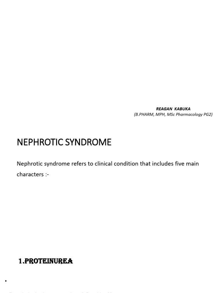Nephrotic and Nephritic Syndrome | PDF | Edema | Lipoprotein
