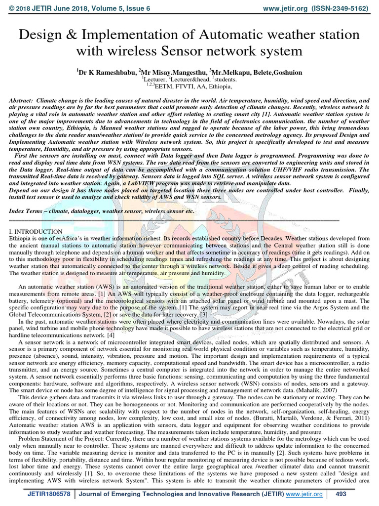 Design and Implementation of Automatic W | PDF | Wireless Sensor Network | Arduino