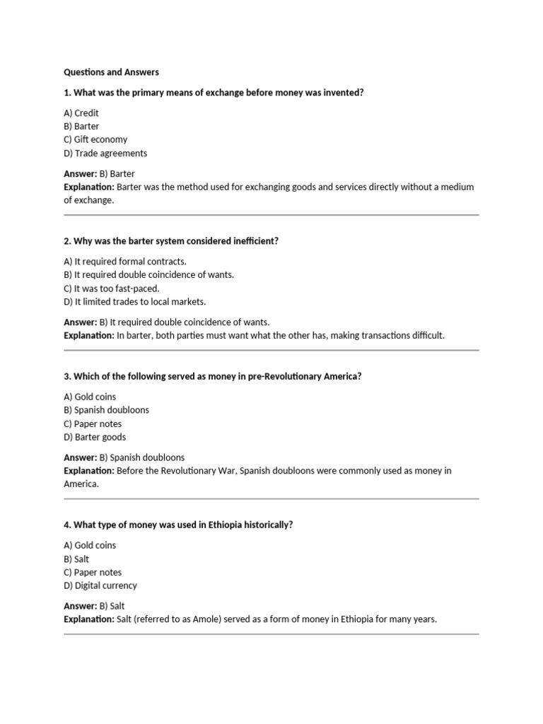 Questions and Answers Monetary | PDF | Demand For Money | Money