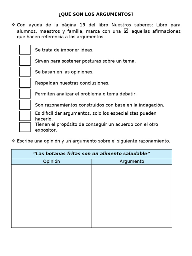 Definición y Ejemplo de Argumentos | PDF