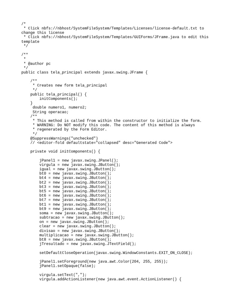 Java GUI Calculator Code | PDF | Computing Platforms | Software
