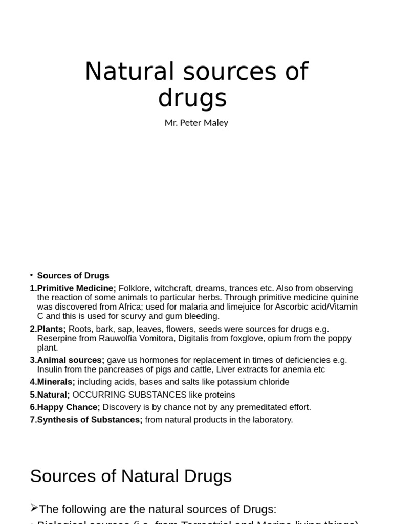 Natural Drug Sources and Their Uses | PDF | Vaccines | Plants