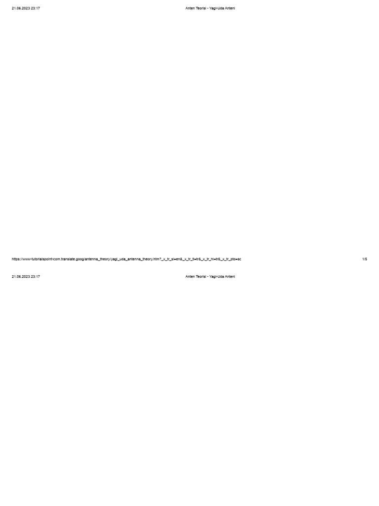 Anten Teorisi - Yagi-Uda Anteni | PDF