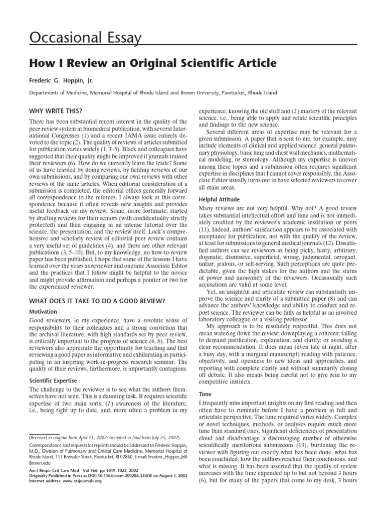 How to Review Scientific Articles | PDF | Science | Data