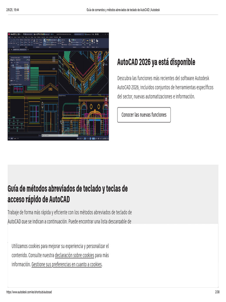 Guía de Comandos y Métodos Abreviados de Teclado de AutoCAD | PDF | Cad ...
