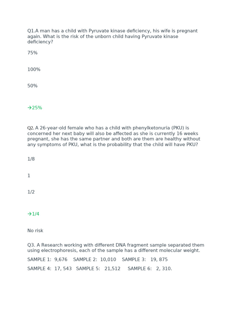 Genetics Block 2 Practice Quiz | PDF | Haemophilia | Genetic Disorder