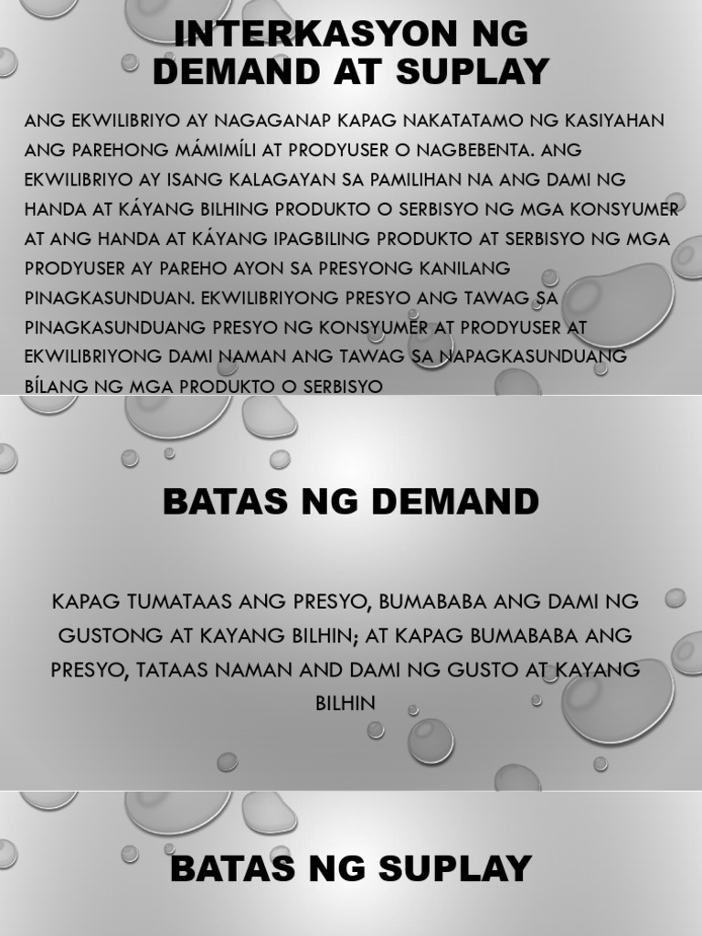 Interkasyon NG Demand at Suplay | PDF
