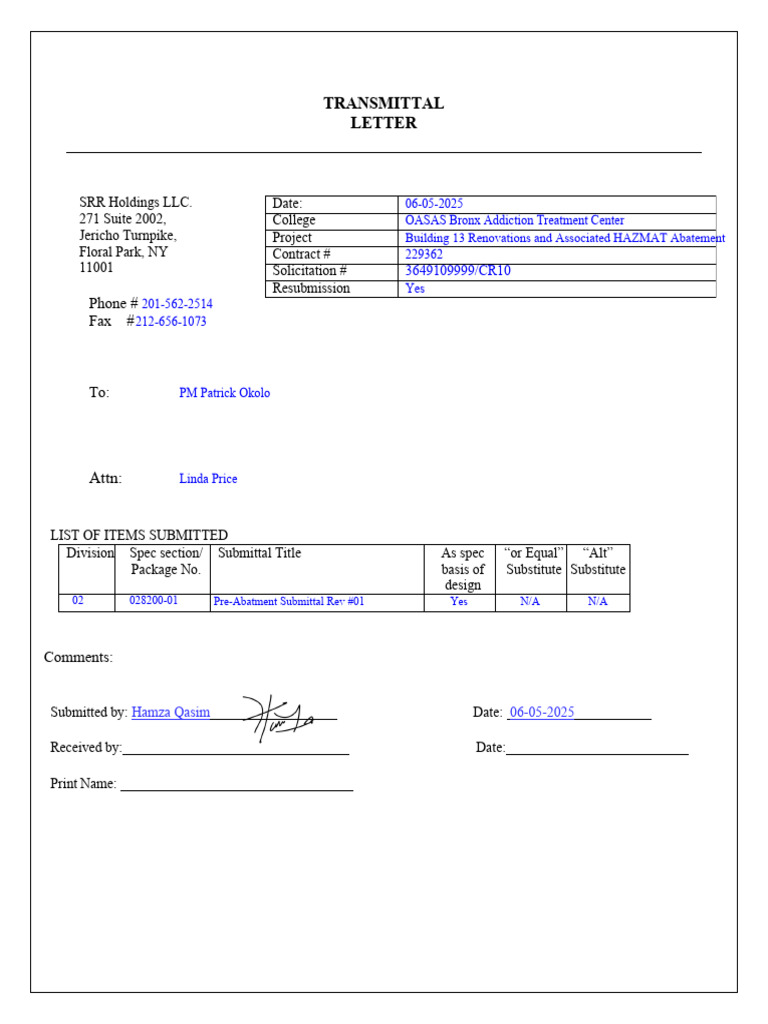 Bronx Asbestos Abatement Submission | PDF | Asbestos | Waste