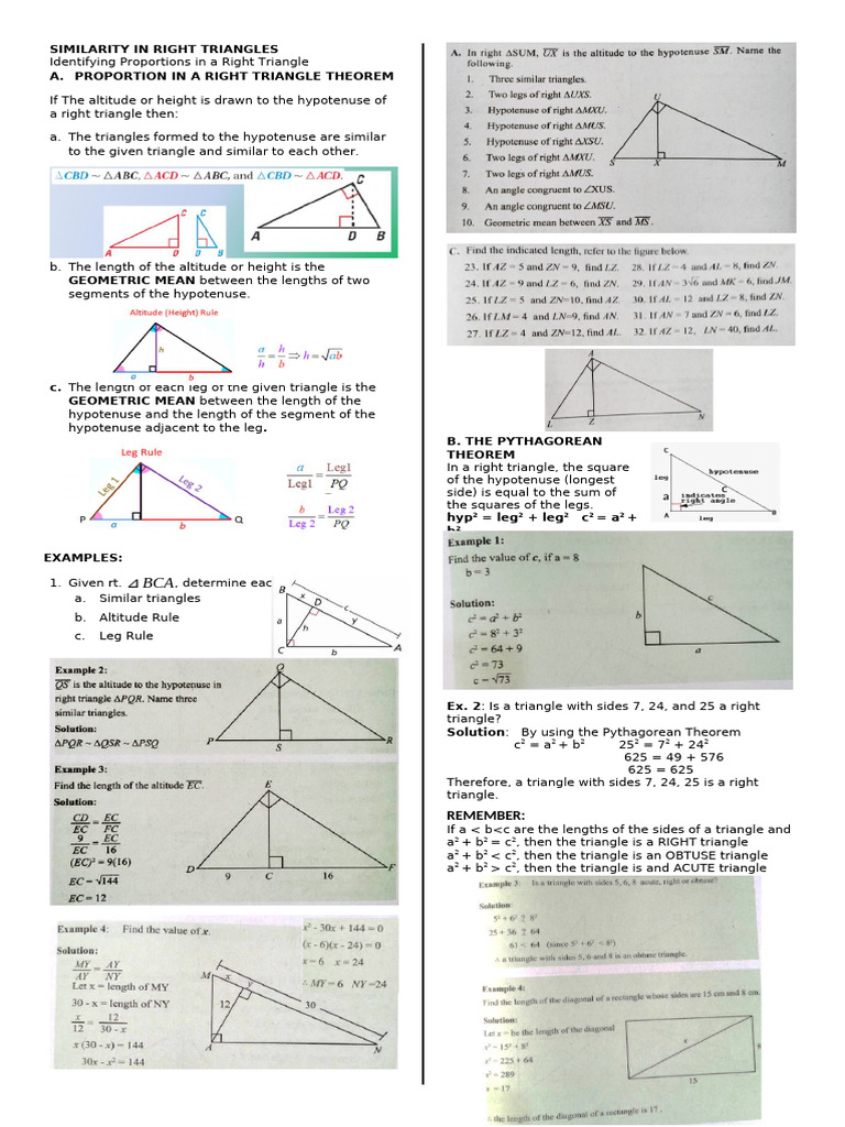 Sides of Similar Triangles Calculation | PDF | Area | Triangle