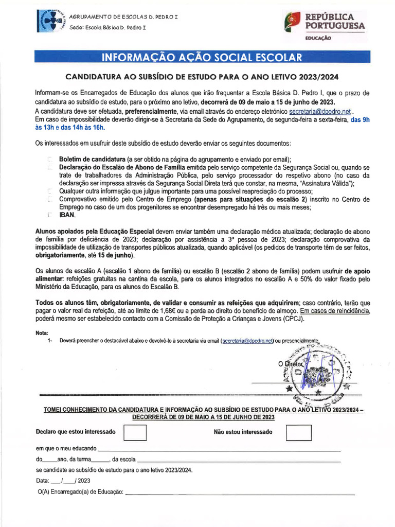 Informação ASE 2023-2024 | PDF