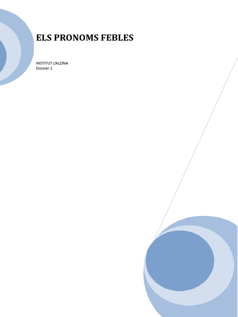 Pronoms Febles Dossier 1 | PDF