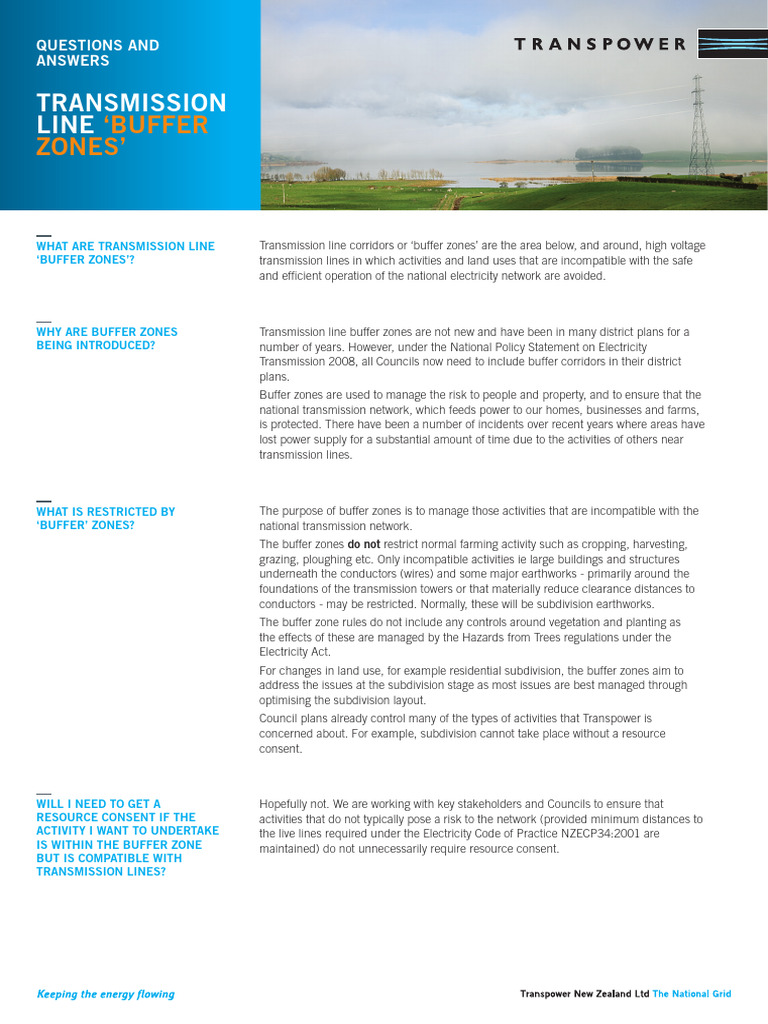 HT Line Transmission Line Buffer Zone Faqs | PDF | Electric Power Transmission | Electricity