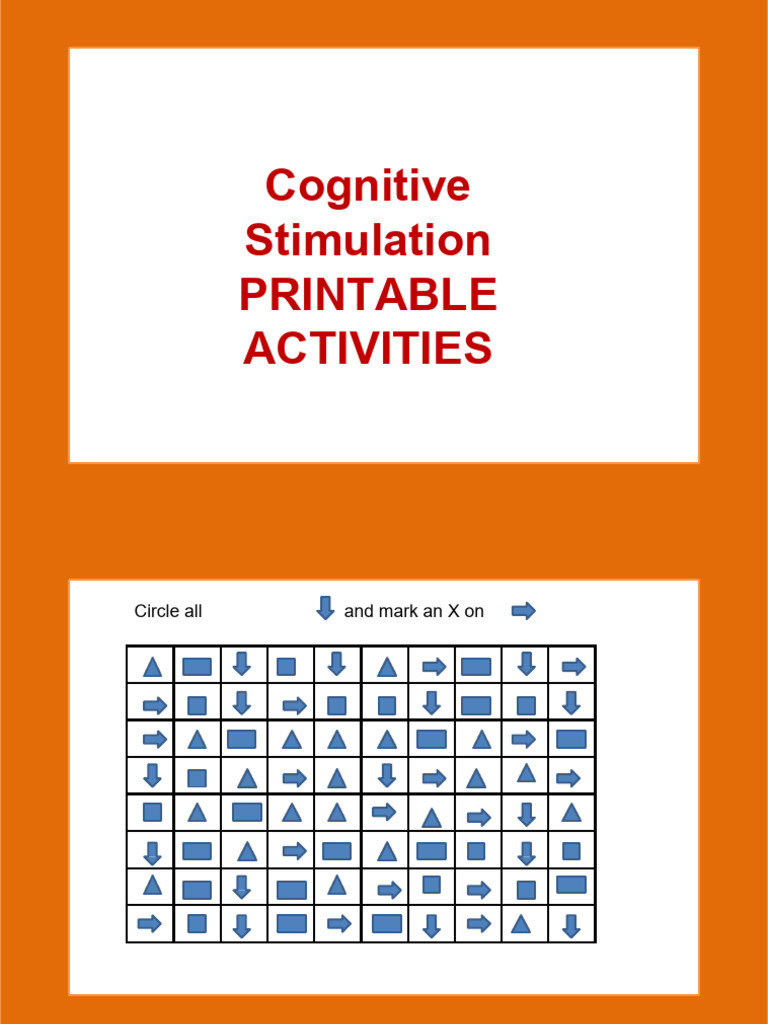 Cognitive Stimulation Printable Activities | PDF