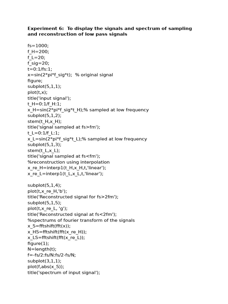 Exp 6 Sampling | PDF
