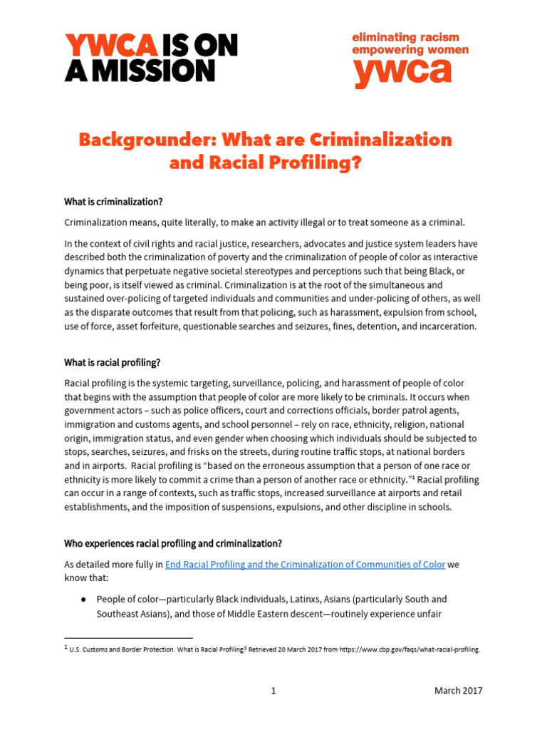 Rpbackgrounder Final | PDF | Racial Profiling | Immigration
