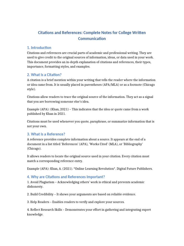 Essential Guide to Citations & References | PDF | Citation | Human ...