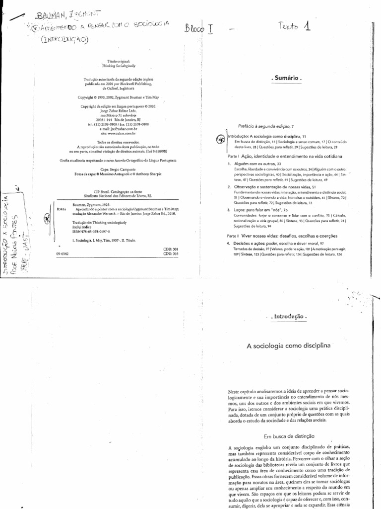 Pensando Sociologicamente com Bauman | PDF | Sociologia | Science