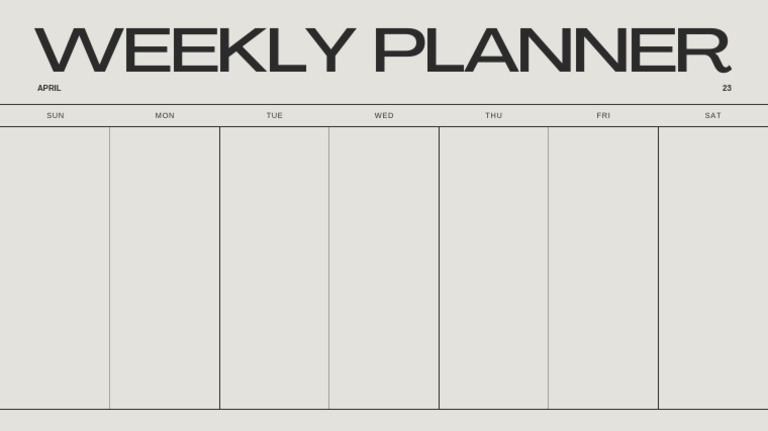 Modern Lined Printable Weekly Planner Calendar | PDF