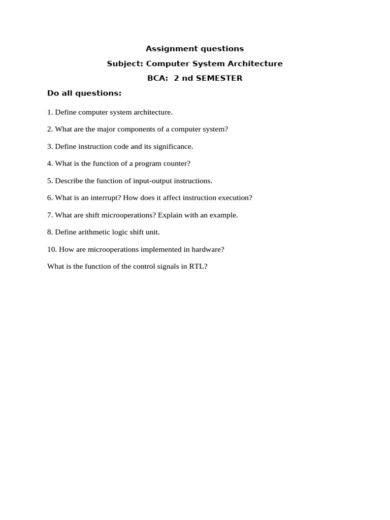 Bca 2 Sem Assignment | PDF