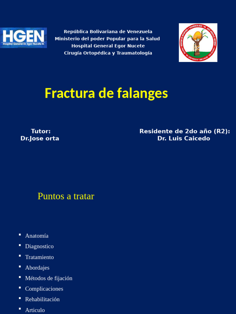 Fracturas de Falanges: Diagnóstico y Tratamiento | PDF | Traumatologia ...