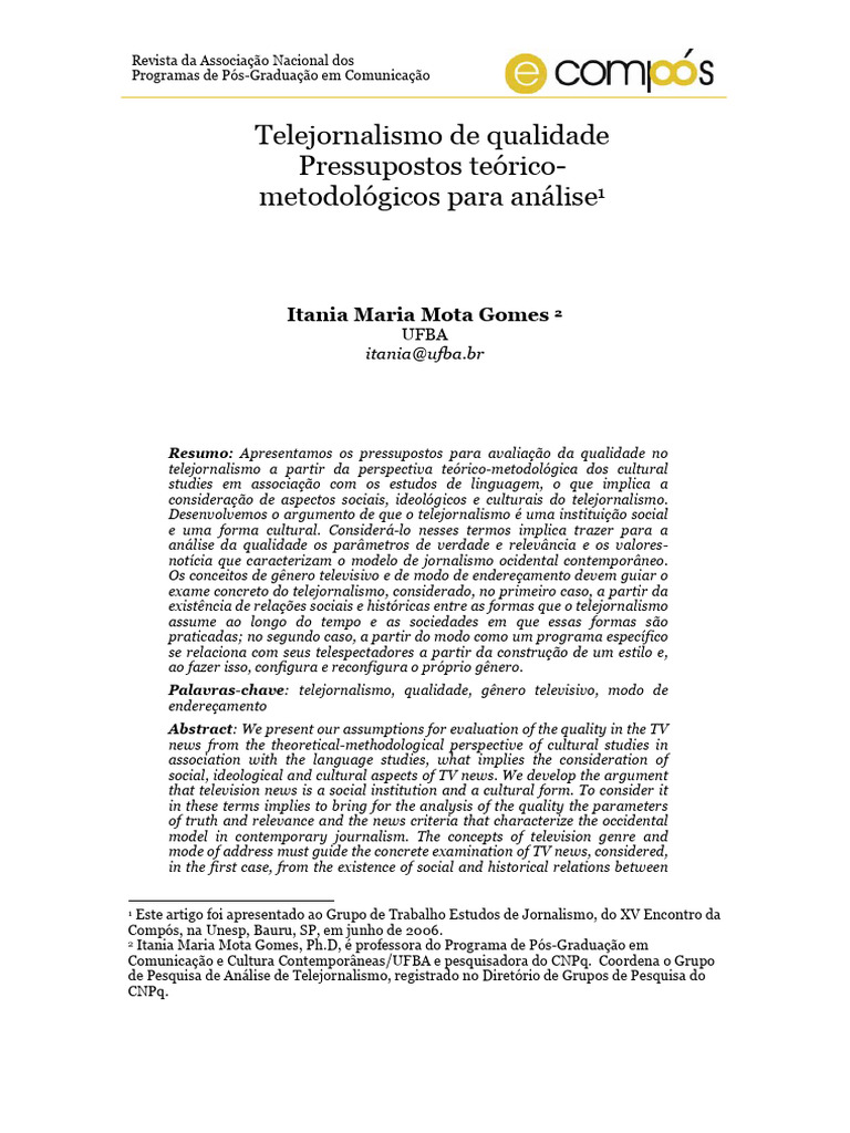 80-Texto Do Artigo-232-239-10-20080612 | PDF | Jornalismo | Sociologia