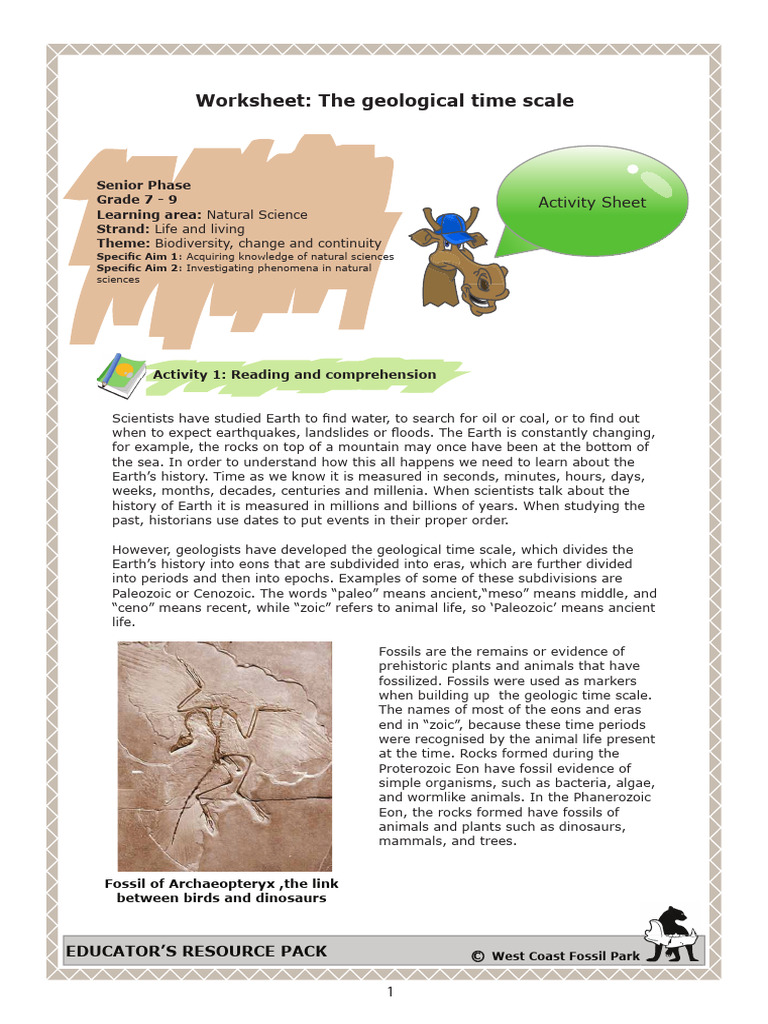Senior Grade7 9 Geological - Time - Scale | PDF | Sedimentary Rock ...