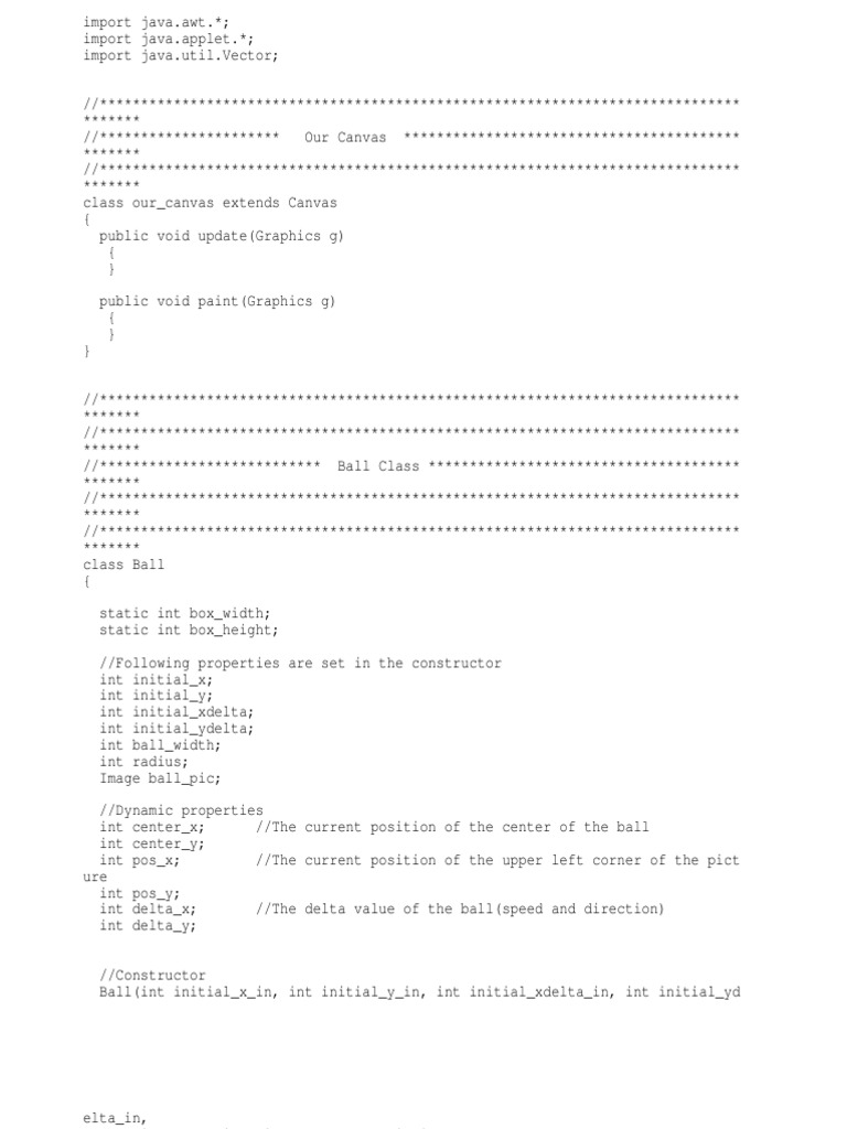 Bouncing Balls | Download Free PDF | Object Oriented Programming | Software