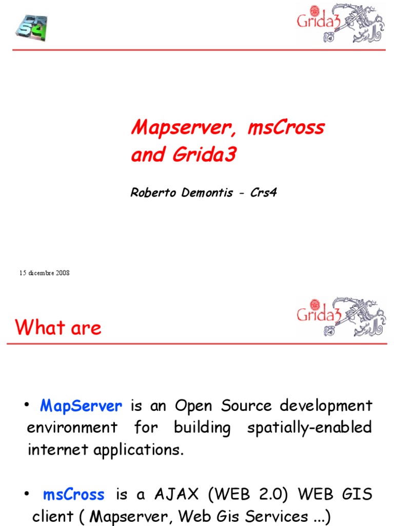 Mapserver, Mscross and Grida3: Roberto Demontis - Crs4 | Download Free PDF | Web Server ...