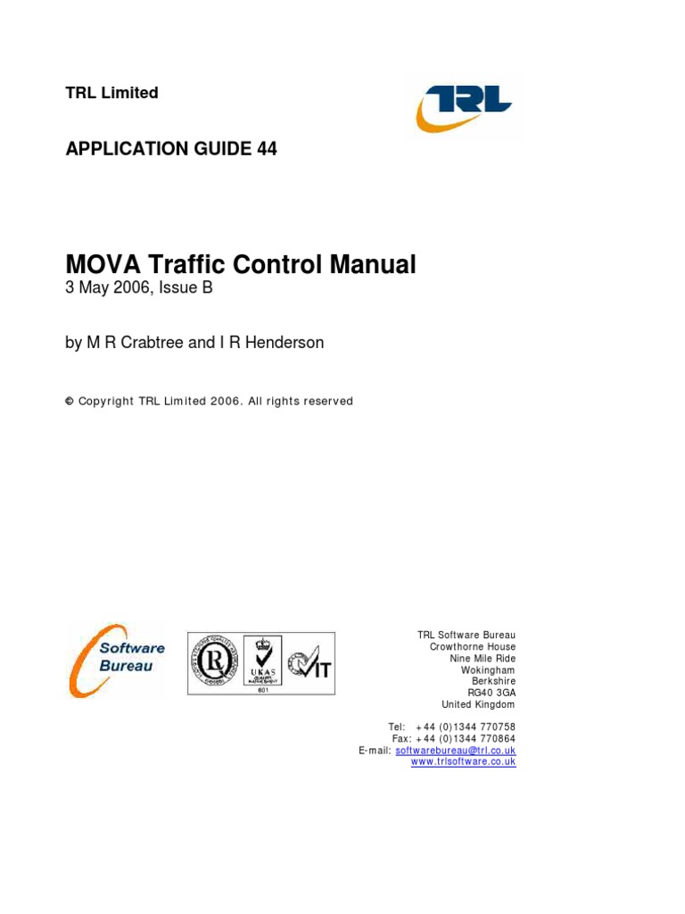 TRL Mova Traffic Control Manual | PDF | Lane | Traffic