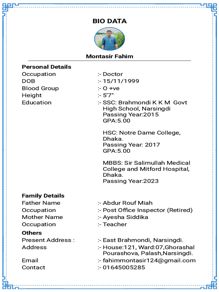 Biodata 1 | PDF
