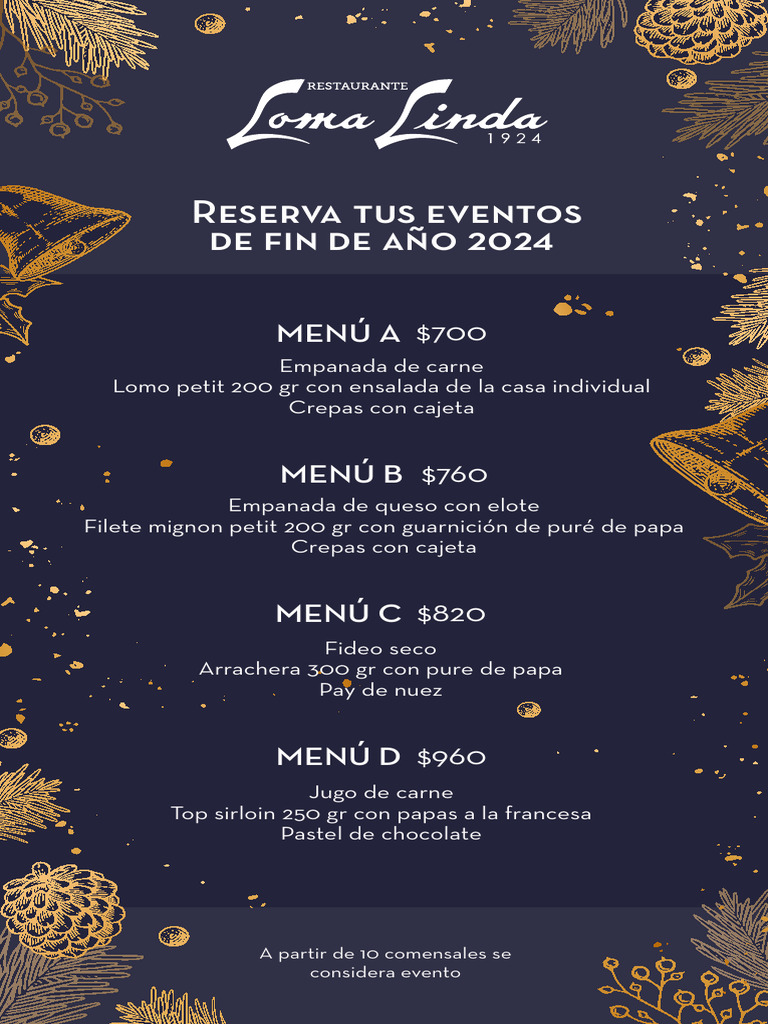 Menus Fin Año Story | PDF | Alimentos | Cocina occidental