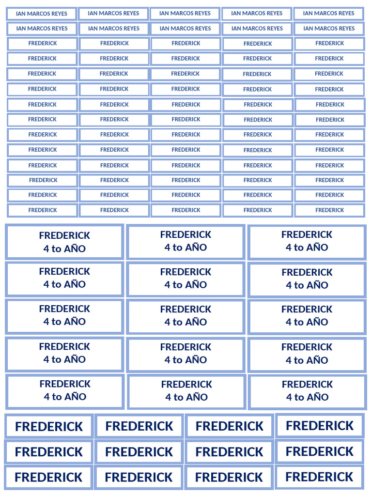 Plantilla Etiqueta Escolares Frederick | PDF