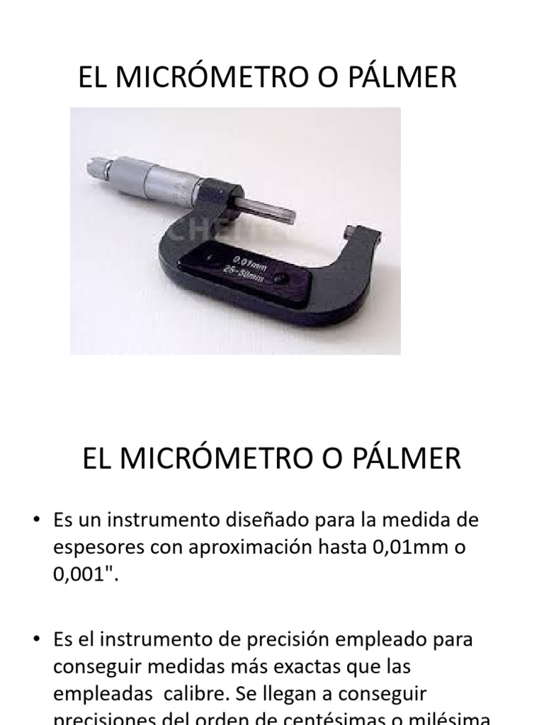 Micrómetro o Palmer | PDF | Tornillo