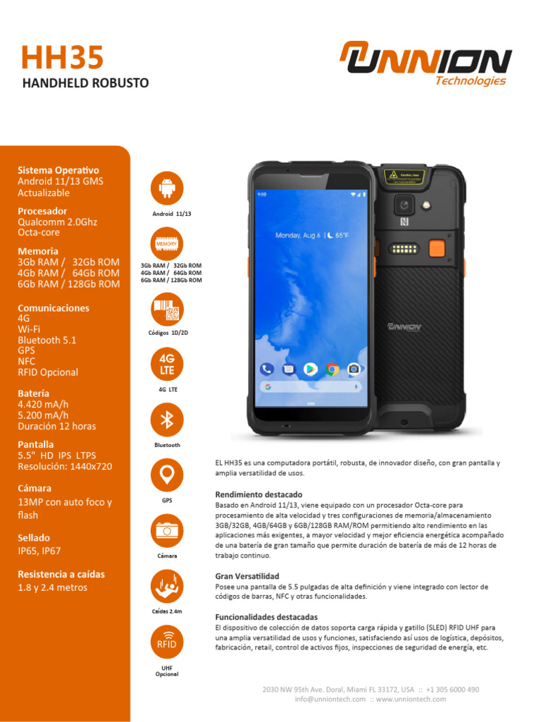Data Sheet Unnion Technologies HH35 | PDF | Memoria de sólo lectura ...