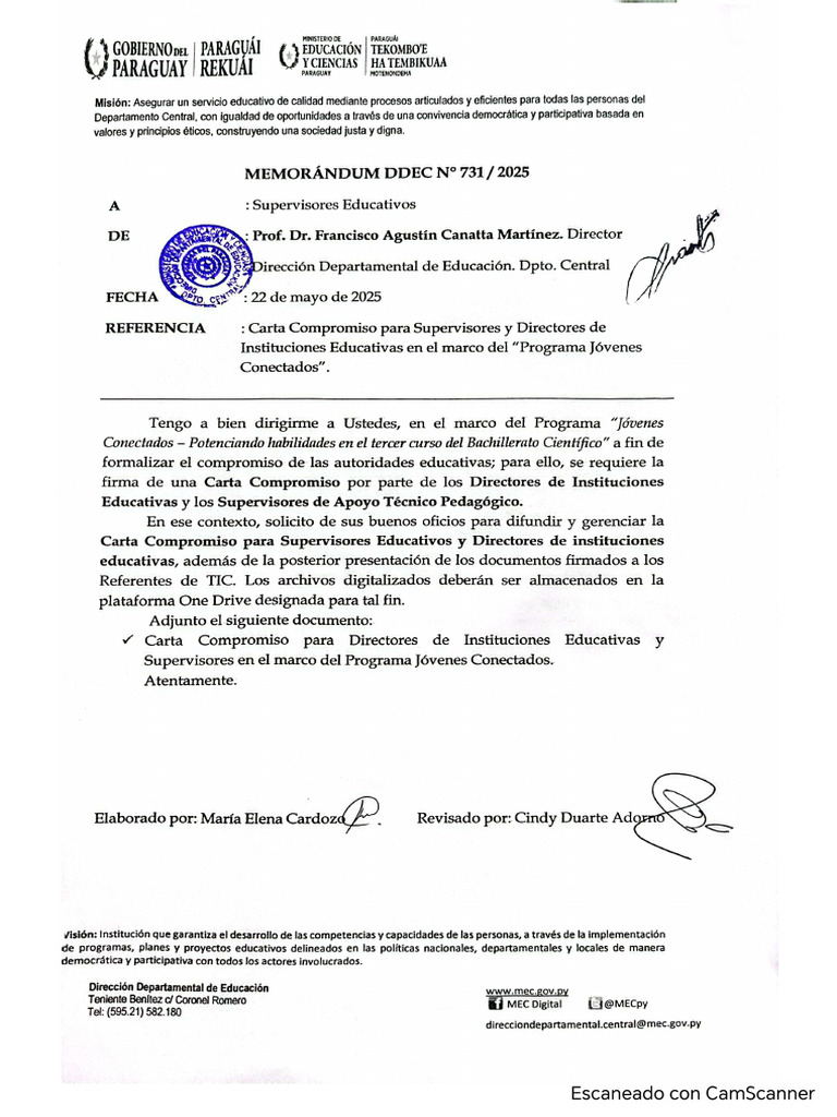 Memorándum 731 | PDF