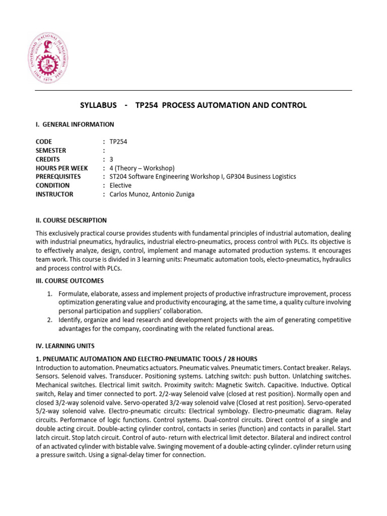 E I211 TP254 Process Automation and Control | PDF | Pump | Valve