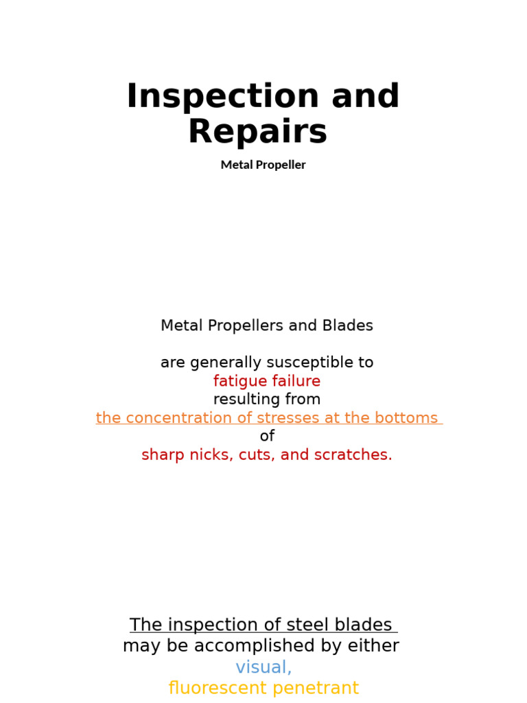 Propeller Inspection | PDF | Corrosion | Propeller
