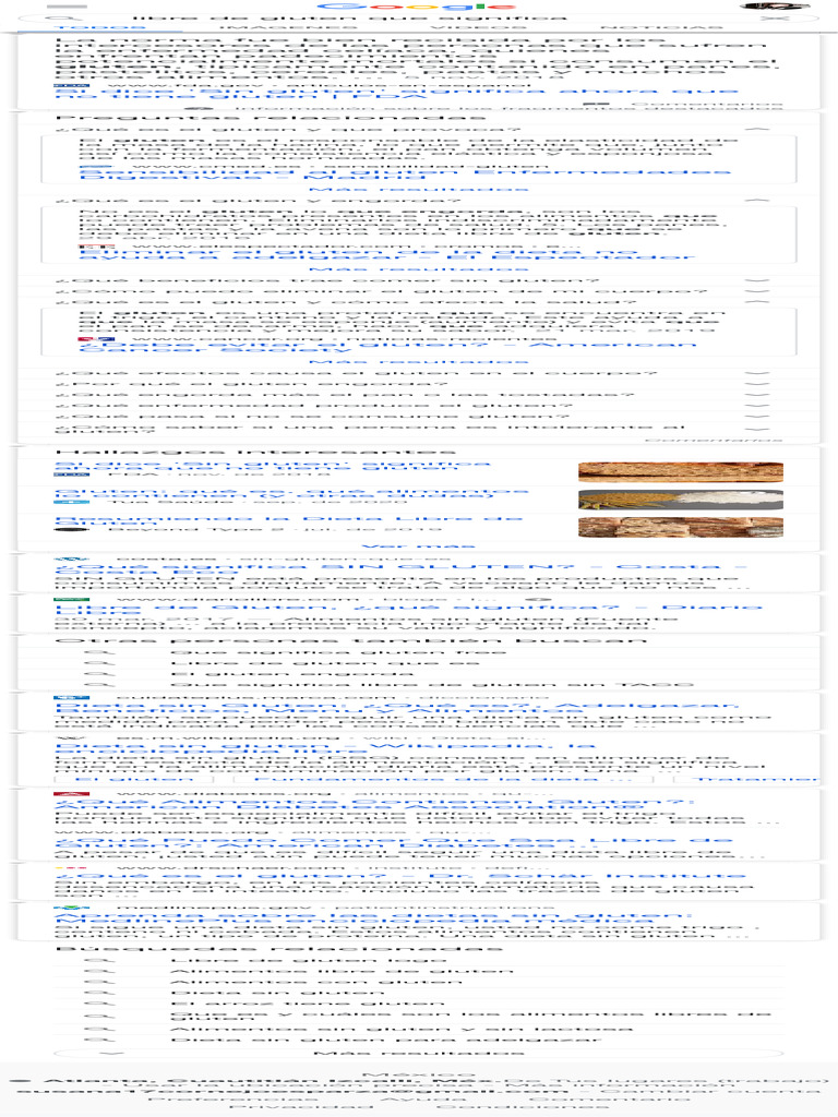 Libre de Gluten Que Significa - Buscar Con Google | PDF | Gluten ...