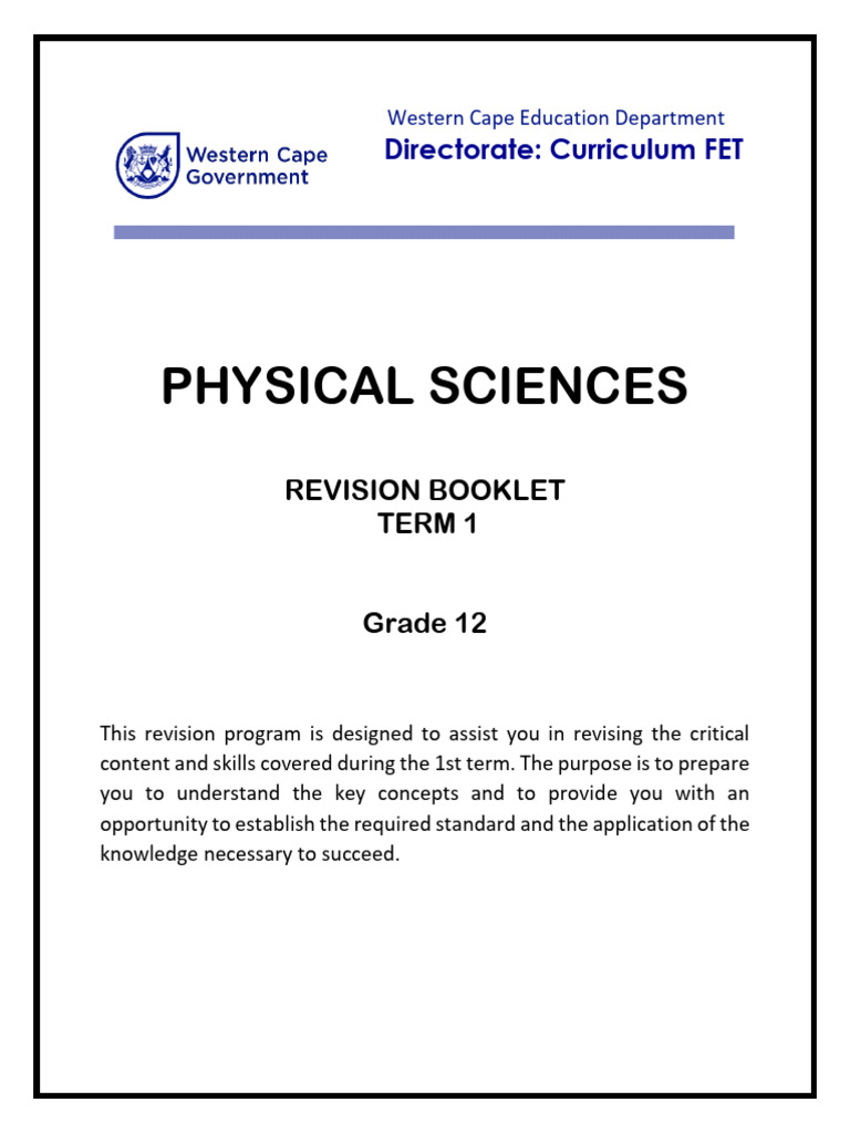 Grade 12 Physical Sciences Term 1 Revision | PDF | Force | Momentum