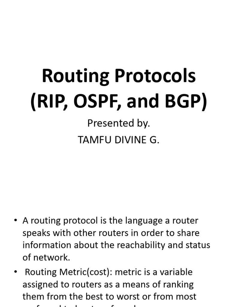 Routing_Protocols_RIP_OSPF_and_BGP | PDF | Routing | Communications Protocols