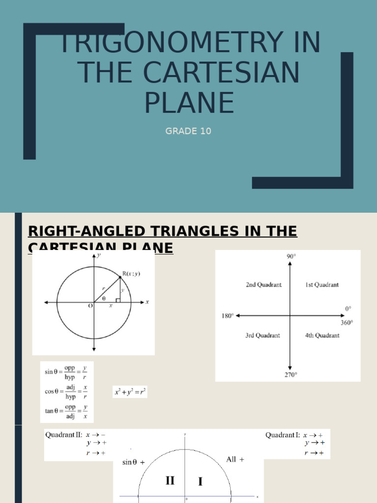 Trigonometry in The Cartesian Plane | PDF