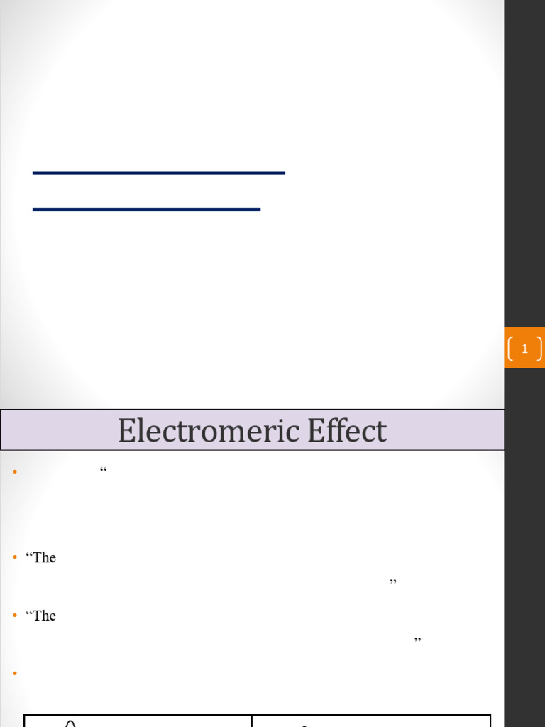 PDF. Electromeric & Mesomeric Effect | PDF | Chemical Reactions | Chemical Bond